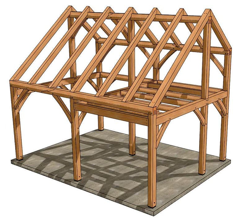 18×24 Saltbox Cabin - Timber Frame HQ