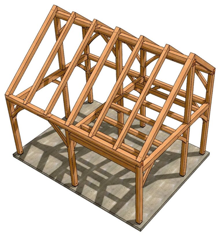 18×24 Saltbox Cabin - Timber Frame HQ