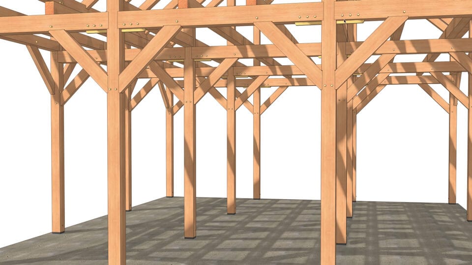 30×36 Heavy Timber Barn Home - Timber Frame HQ