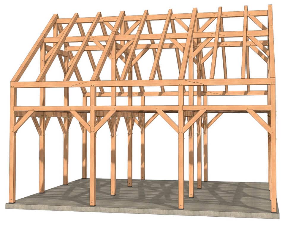 30×36 Heavy Timber Barn Home - Timber Frame HQ
