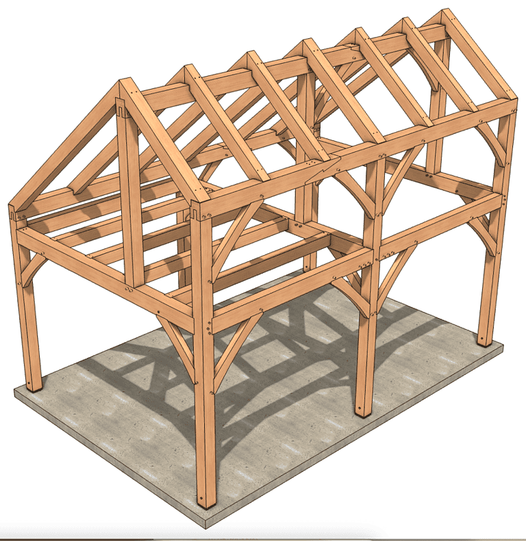16×24 Timber Frame Saltbox Plan - Timber Frame HQ