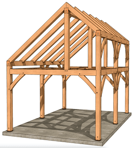 16×24 Timber Frame Saltbox Plan - Timber Frame HQ