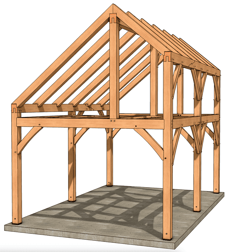 16×24 Saltbox Cabin - Timber Frame HQ