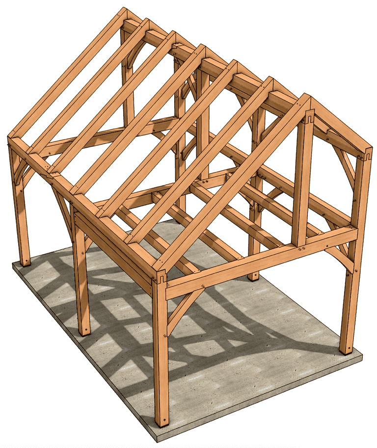 16×24 Timber Frame Saltbox Plan - Timber Frame HQ