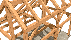 16×24 Saltbox Cabin - Timber Frame HQ