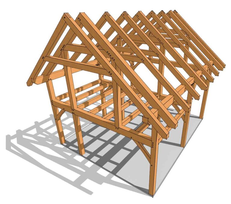 20x24 Queen Post Plan with Loft - Timber Frame HQ