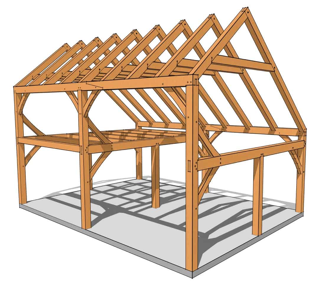 28×20 Timber Frame Saltbox - Timber Frame HQ