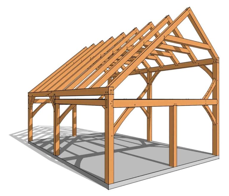 28×20 Timber Frame Saltbox - Timber Frame HQ