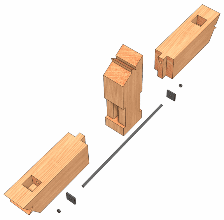 King Post to Tie Beam with All-thread and Bolts - Timber Frame HQ